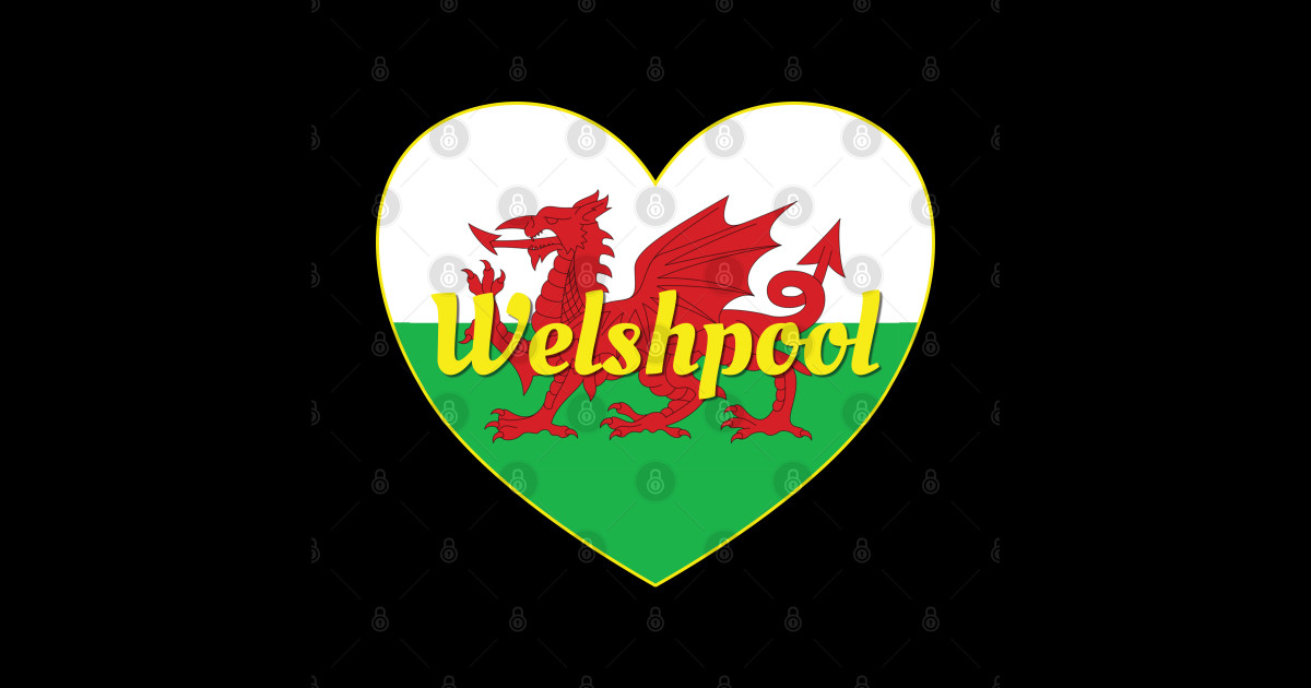 Welshpool Wales UK Wales Flag Heart - Welshpool - Sticker | TeePublic