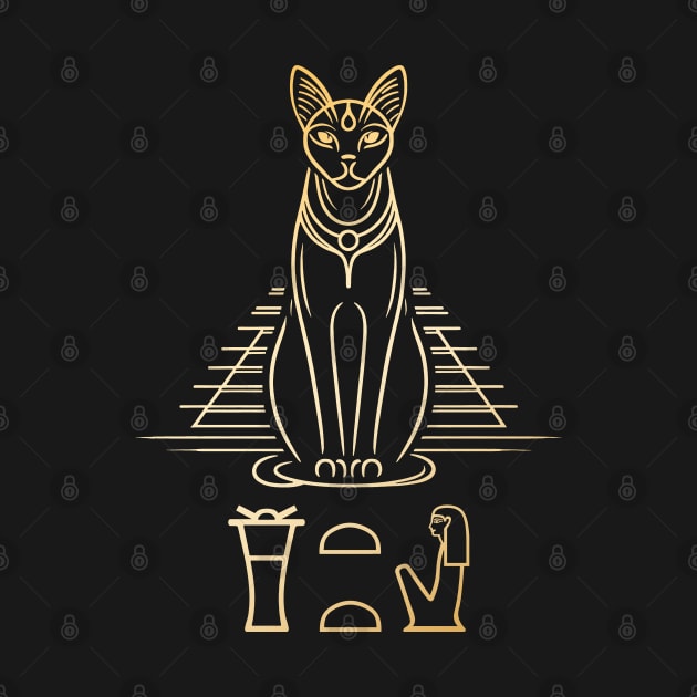 Bastet with name in hieroglyphs and Egypt Pyramid - Bastet - Hat ...