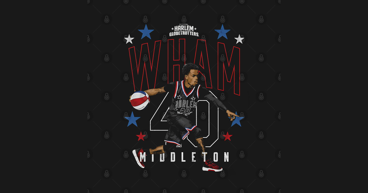 Wham Middleton Harlem Globtrotters Outline - Wham Middleton - T-Shirt ...