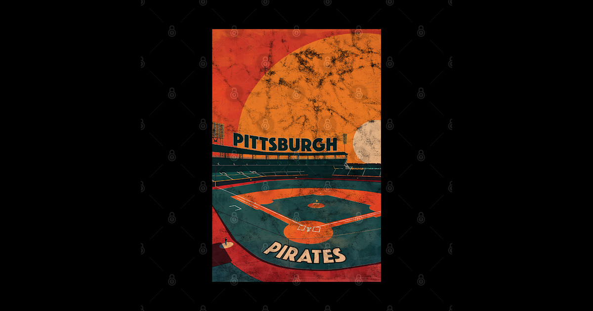 Midcentury Pittsburgh Pirates Stadium - Pittsburgh Pirates - Sticker ...