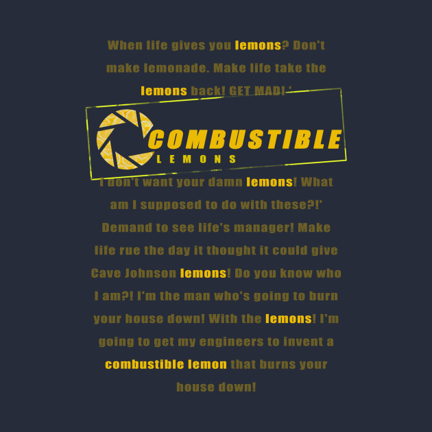 Combustible lemons - Portal - T-Shirt | TeePublic
