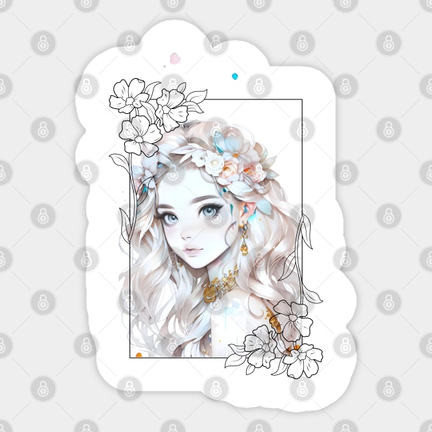 anime Flower Girl - Anime Girls - Sticker | TeePublic