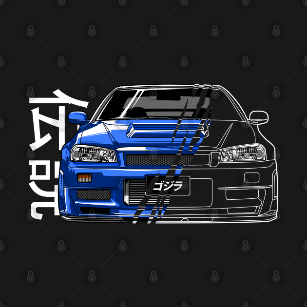 R34 GTR Skyline Turbo JDM Tuning Car 90s Fan - R34 - Kids T-Shirt ...