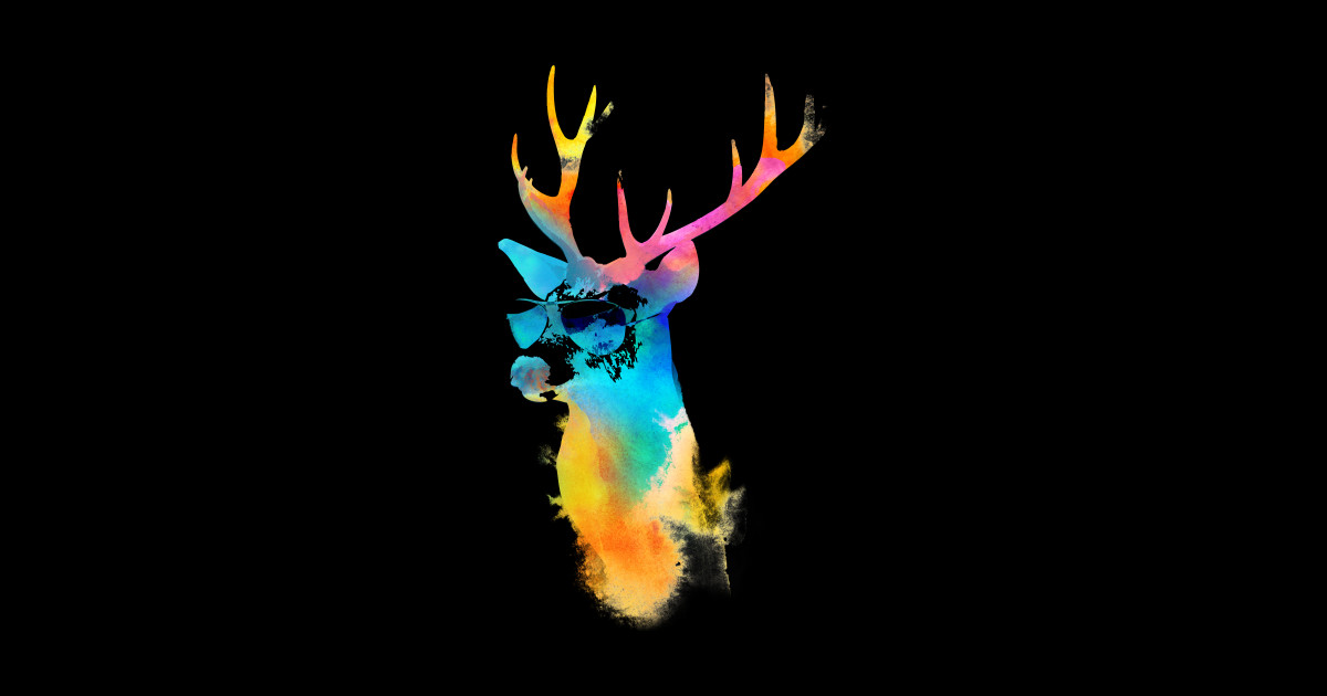 Sunny stag - Deer - Sticker | TeePublic