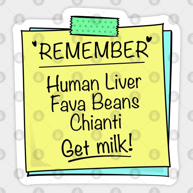 Lecter's To Do list design. - To Do List - Sticker | TeePublic