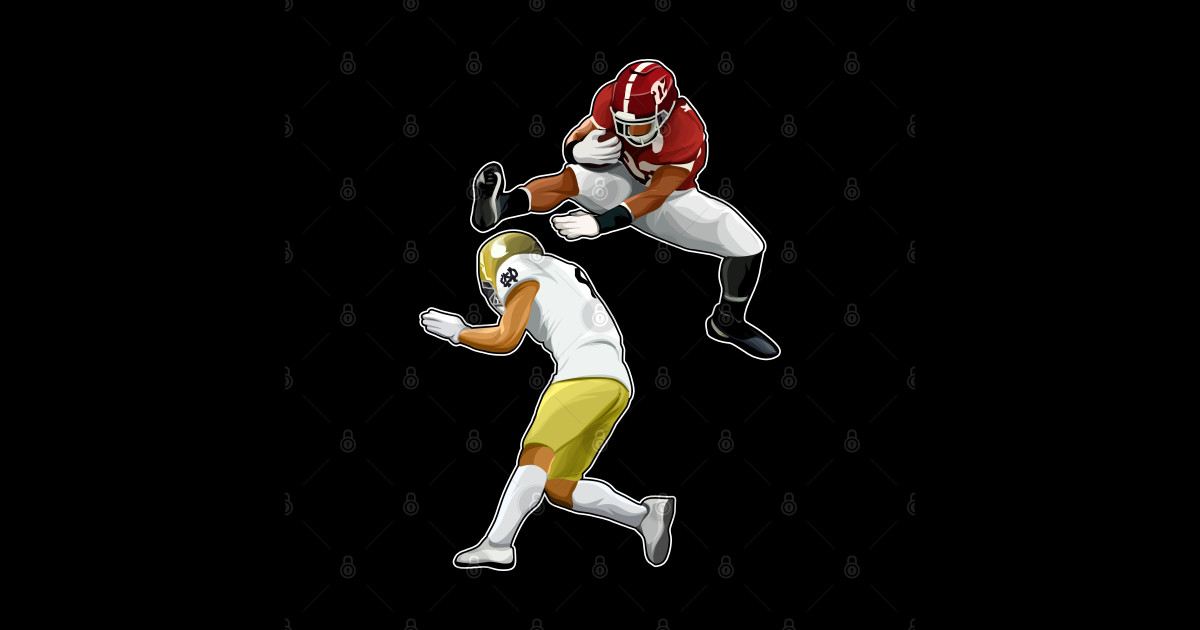 Najee Harris Hurdles A Defender - Najee Harris - Sticker | TeePublic