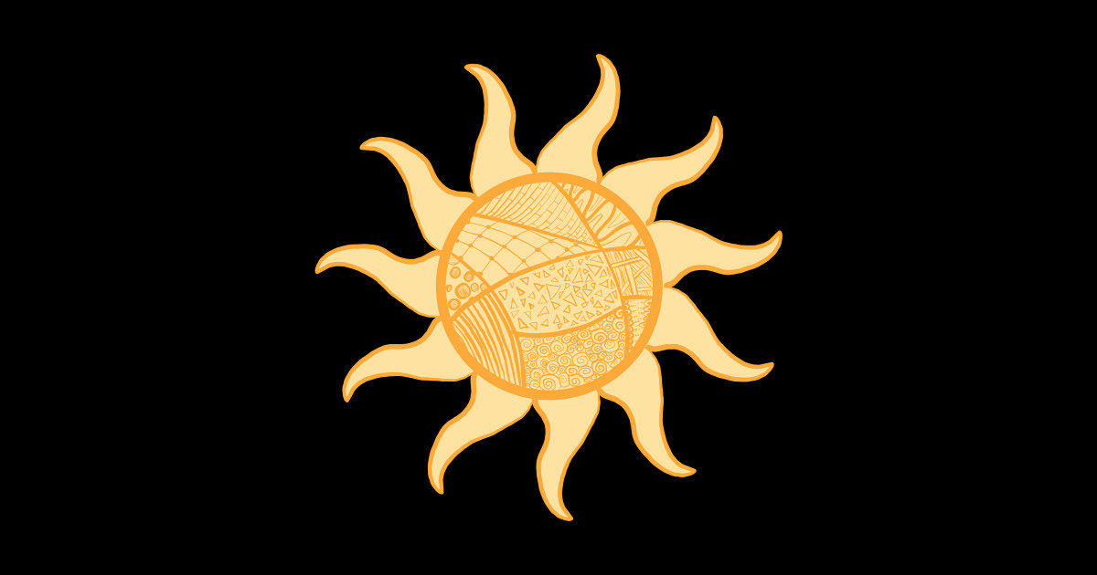 Sun Zentangle - Grey - Sticker | TeePublic