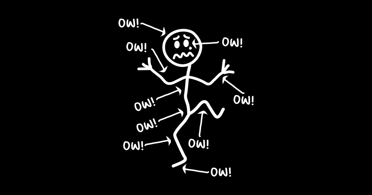 Ow Ow Ow Stick Character Figure Chronic Pain - Funny Chronic Pain ...