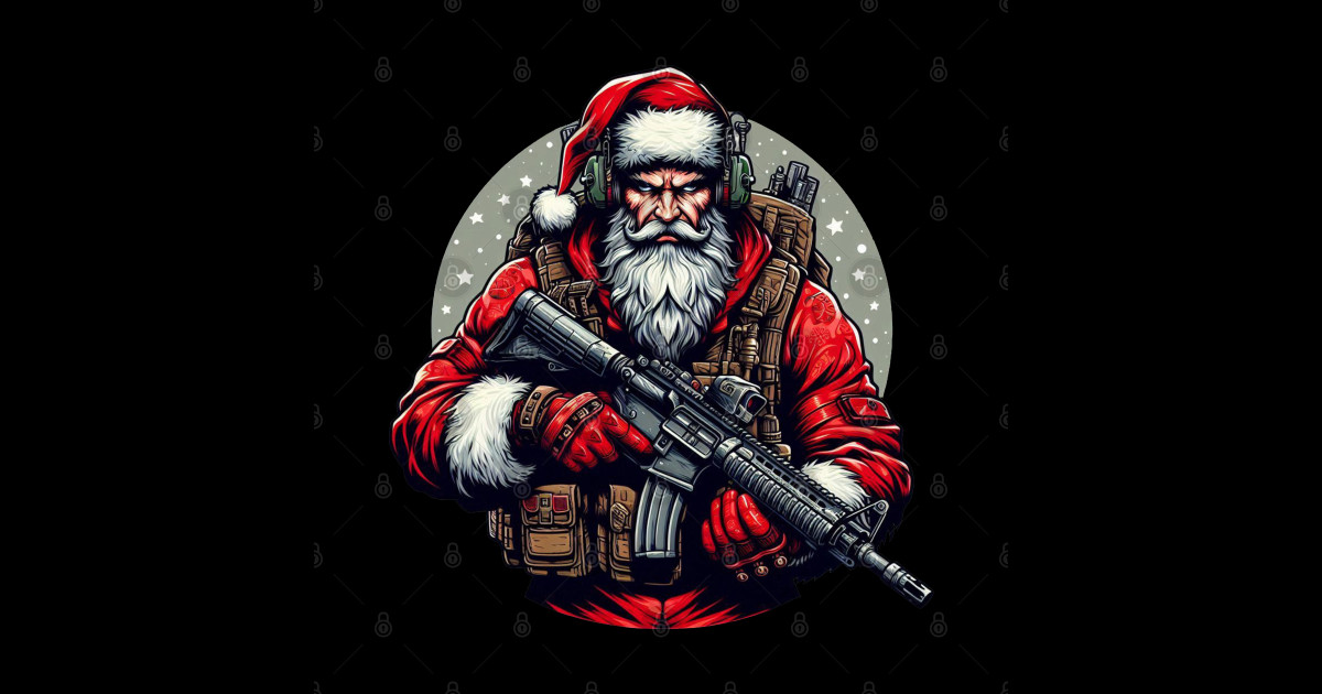 Tactical Santa - Santa - Sticker | TeePublic