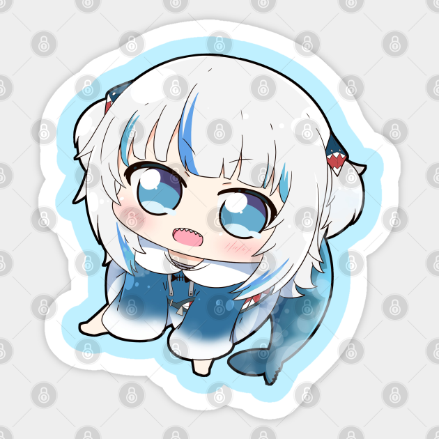 Hololive Gawr Gura - Gura - Sticker | TeePublic