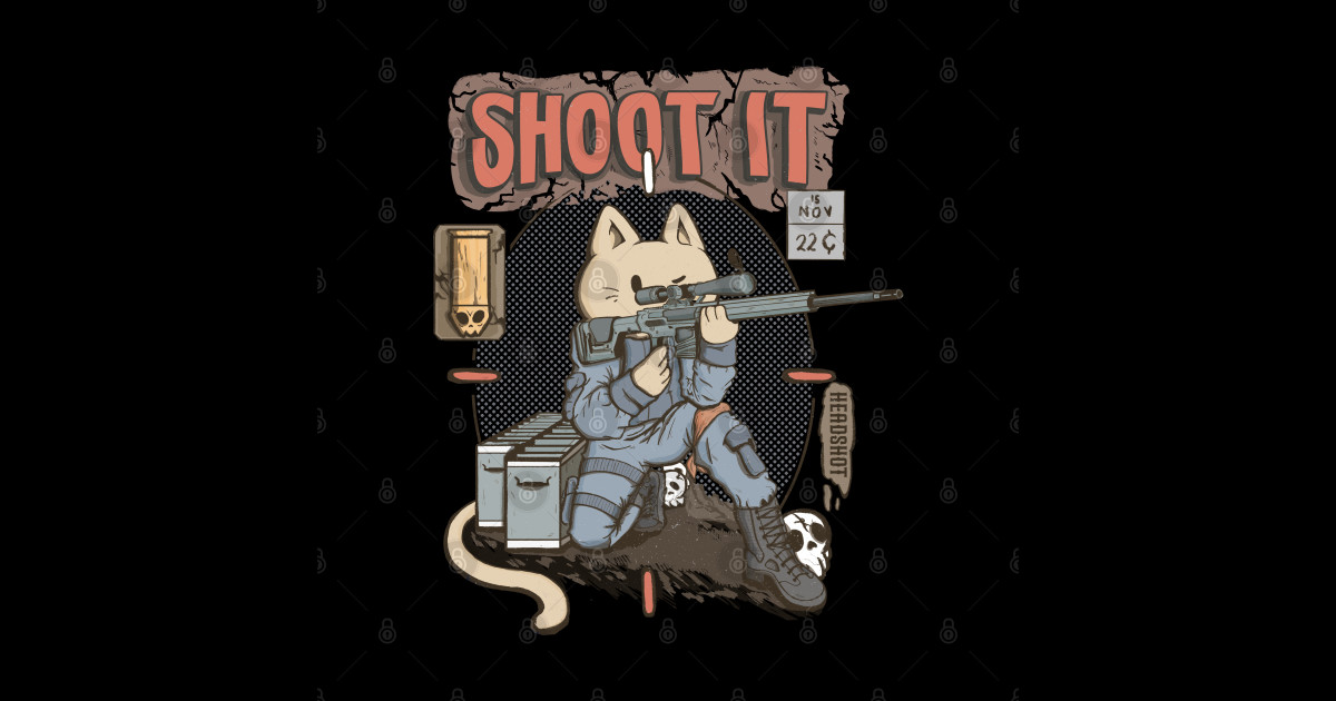 sniper cat - Fps Games - Sticker | TeePublic