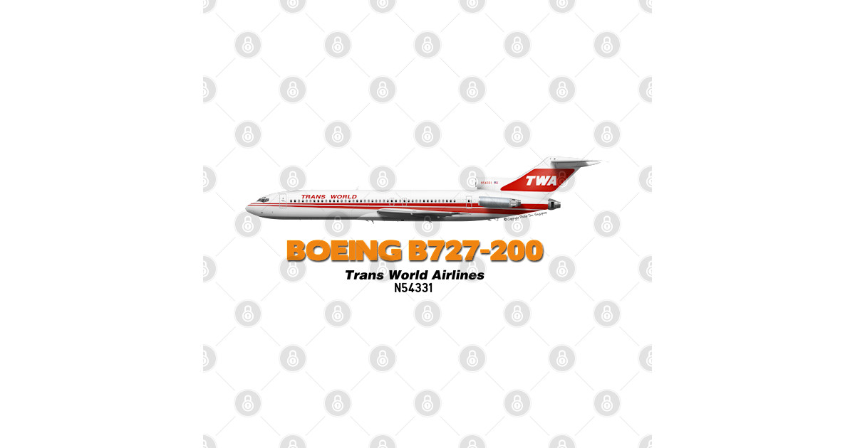 Boeing B727-200 - Trans World Airlines - B722 - T-Shirt | TeePublic