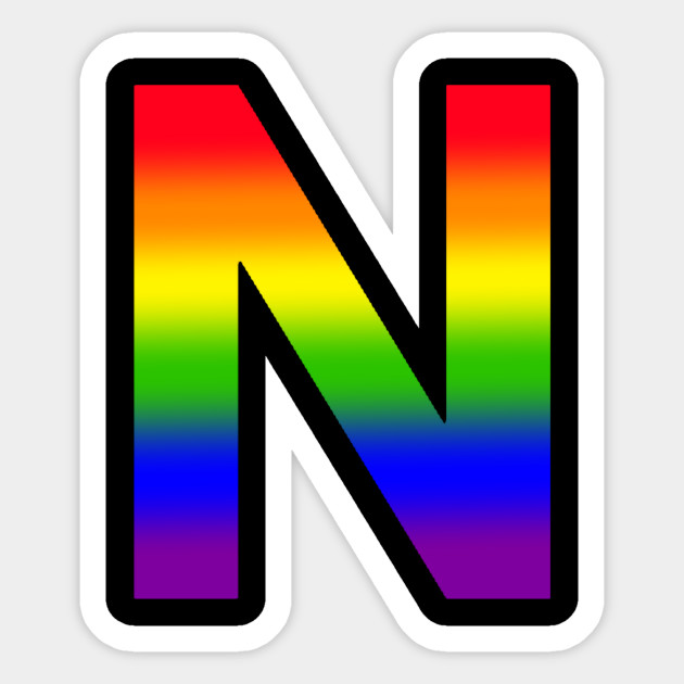 Rainbow Letter N - Rainbow - Sticker | TeePublic