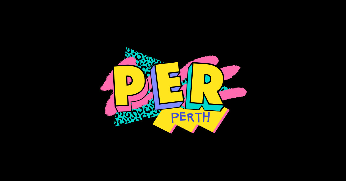 Perth, Australia Retro 90s Logo - Perth Australia - Sticker | TeePublic