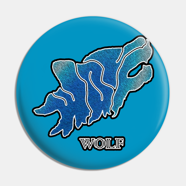 WOLF Logo Font - Wolf - Pin | TeePublic