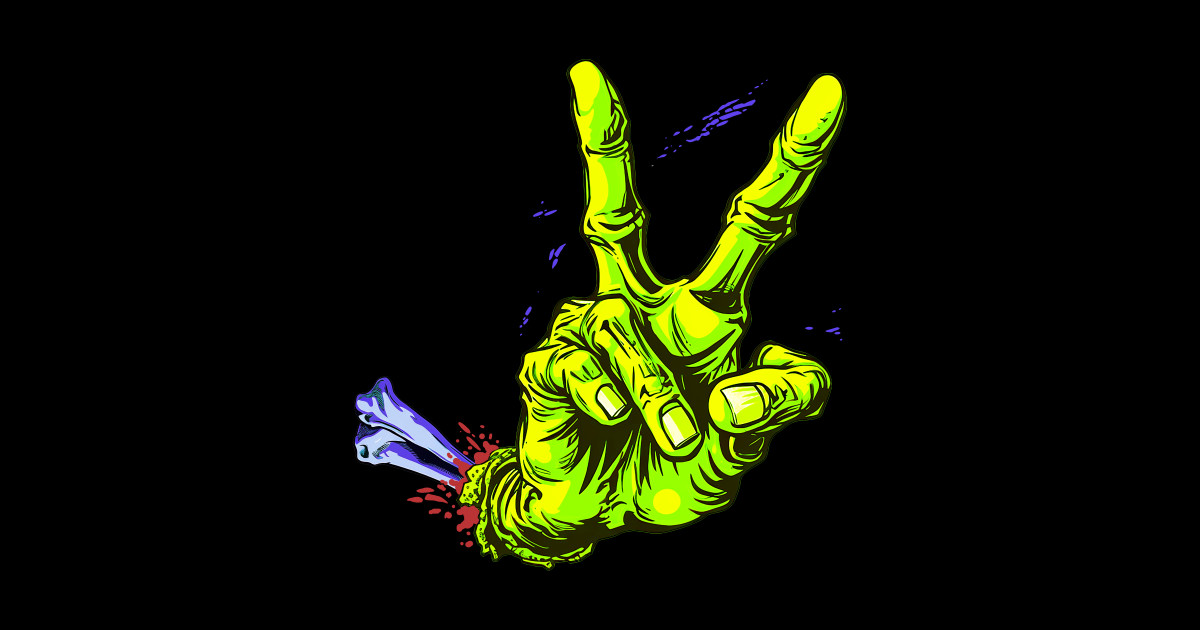 Zombie Hand Peace Sign - Zombie - Sticker | TeePublic