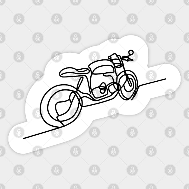 Cafe Racer Line Drawing - Cafe Racer - Sticker | TeePublic