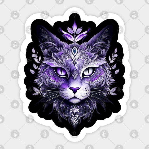 ASTRAL CAT-purple - Astral Cat - Sticker | TeePublic