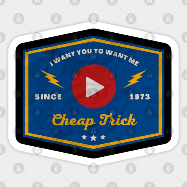 Cheap Trick // Play Button - Cheap Trick - Sticker | TeePublic