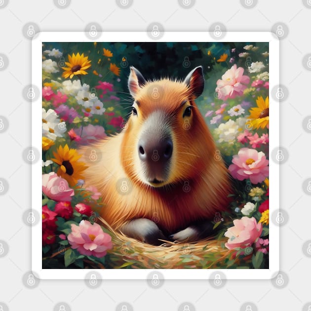 Capybara Art #67 | Capybara Lovers - Capybara - Magnet | TeePublic