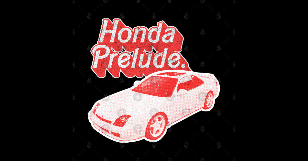 Honda Prelude (Red) /// Original Retro Design - Honda - Sticker | TeePublic