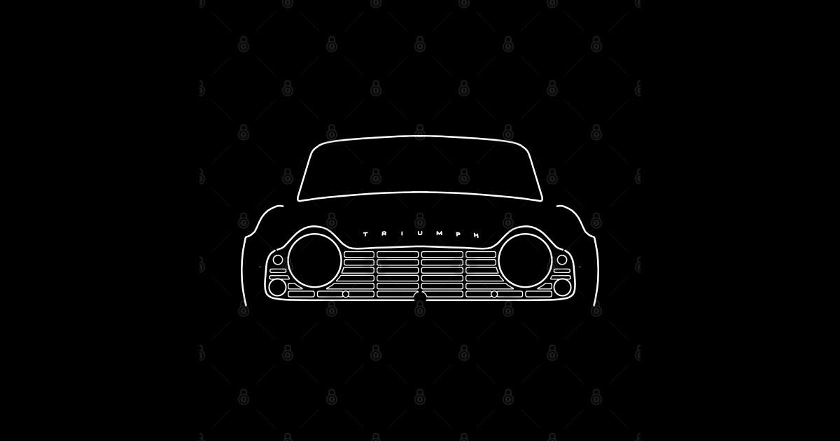 Triumph TR4 classic car outline graphic (white) - Triumph - Sticker ...