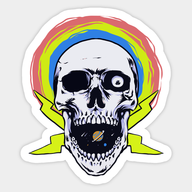 Psycho Skull Scream - Skull Design - Sticker | TeePublic