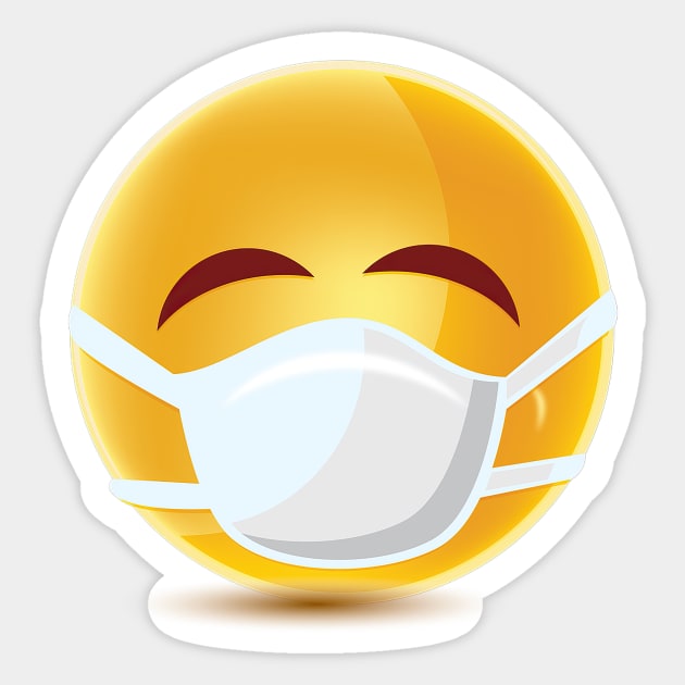 Emoji Emoticon Happy Face Mask Face Cover Pattern - Face Mask - Sticker ...