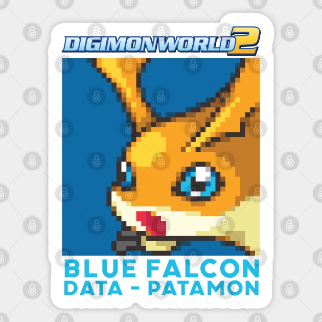 digimon world 2 blue falcon patamon - Digimon - Sticker | TeePublic