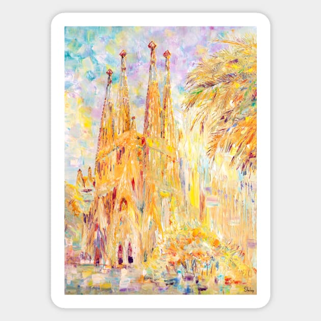 Sagrada Familia Square - Barcelona - Sticker | TeePublic