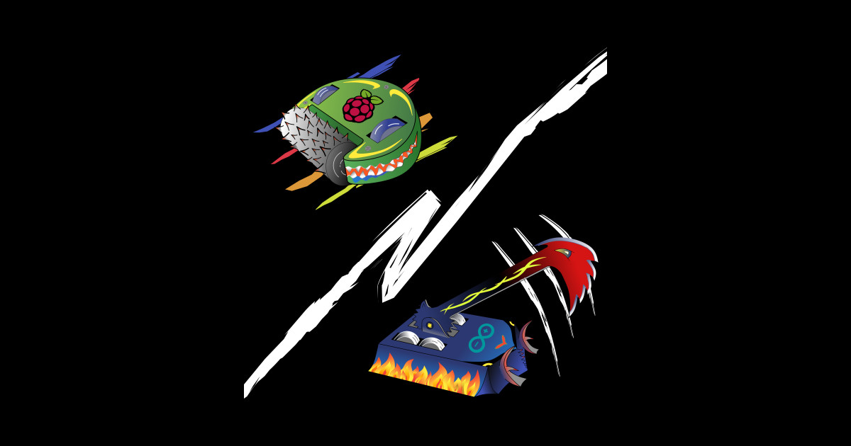 Battle Between Arduino And Raspberry Pi Bots Battlebots Sticker