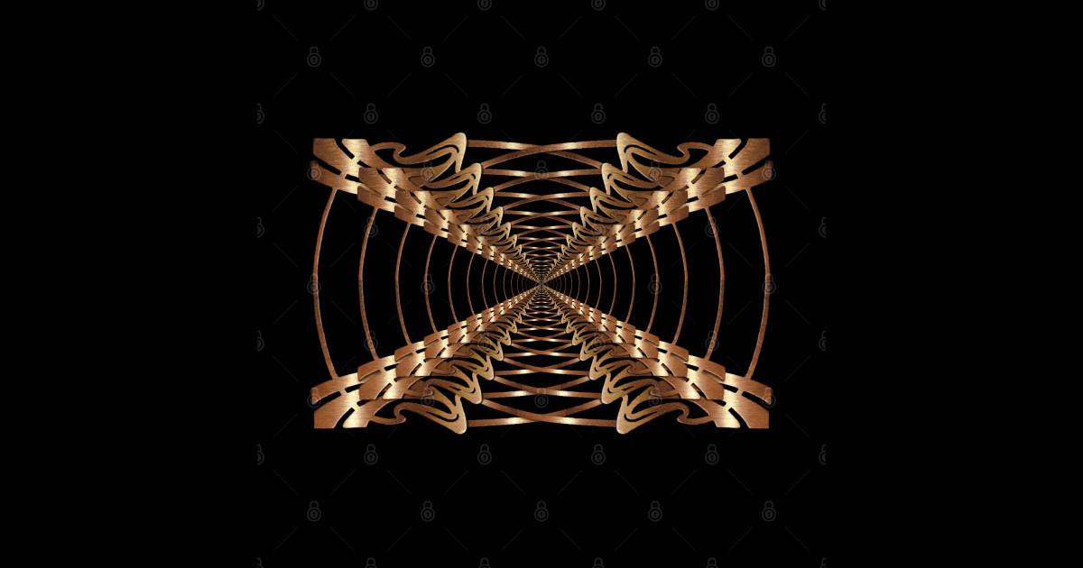 golden abstract burlesque pattern metallic frame retro art corset ...