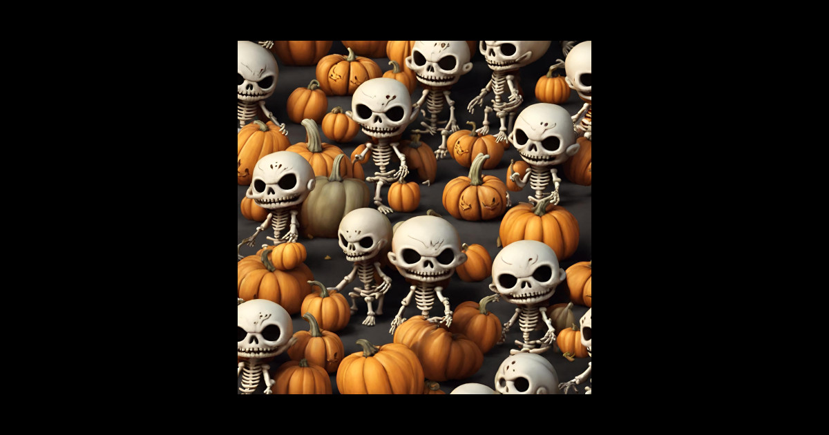 The Resurrected Skeleton and the Pumpkin Army - Skeleton Halloween ...