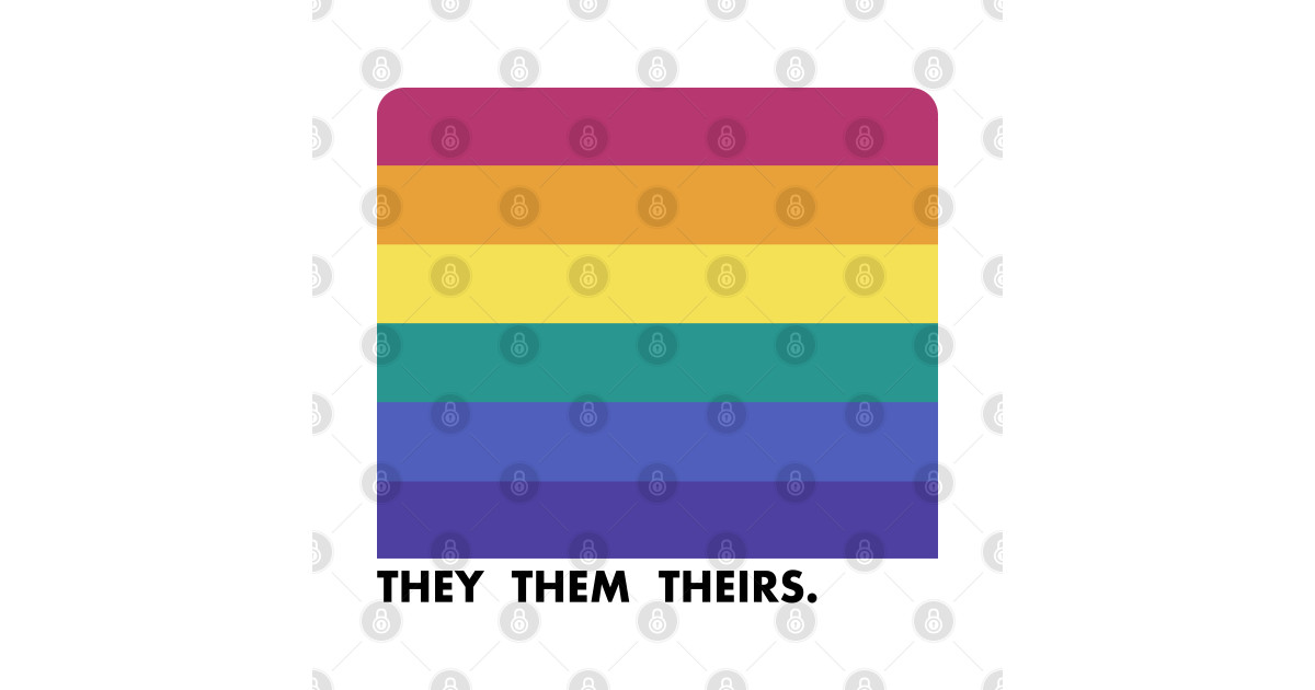They Them Theirs Pronouns --- Retro Style Design - They Them Their - T ...
