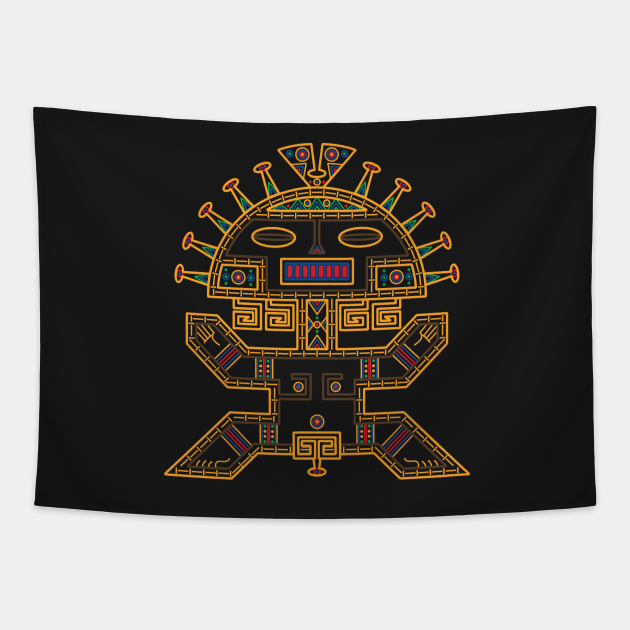 MUISCA CHIBCHA COLOMBIA MAN MASK IDOL - linework - Indigenous South ...