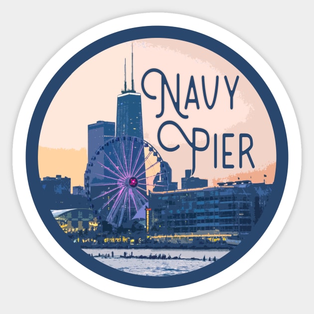 Navy Pier Decal - Navy Pier - Sticker | TeePublic