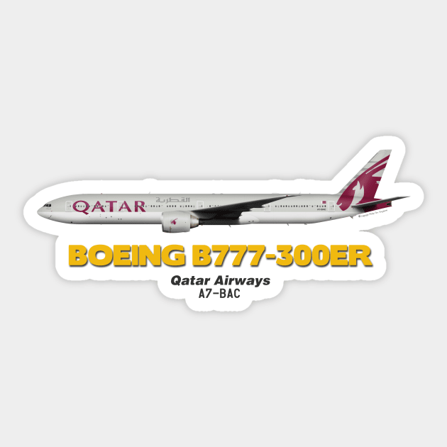 Boeing B777-300ER - Qatar Airways - B773er - Sticker | TeePublic