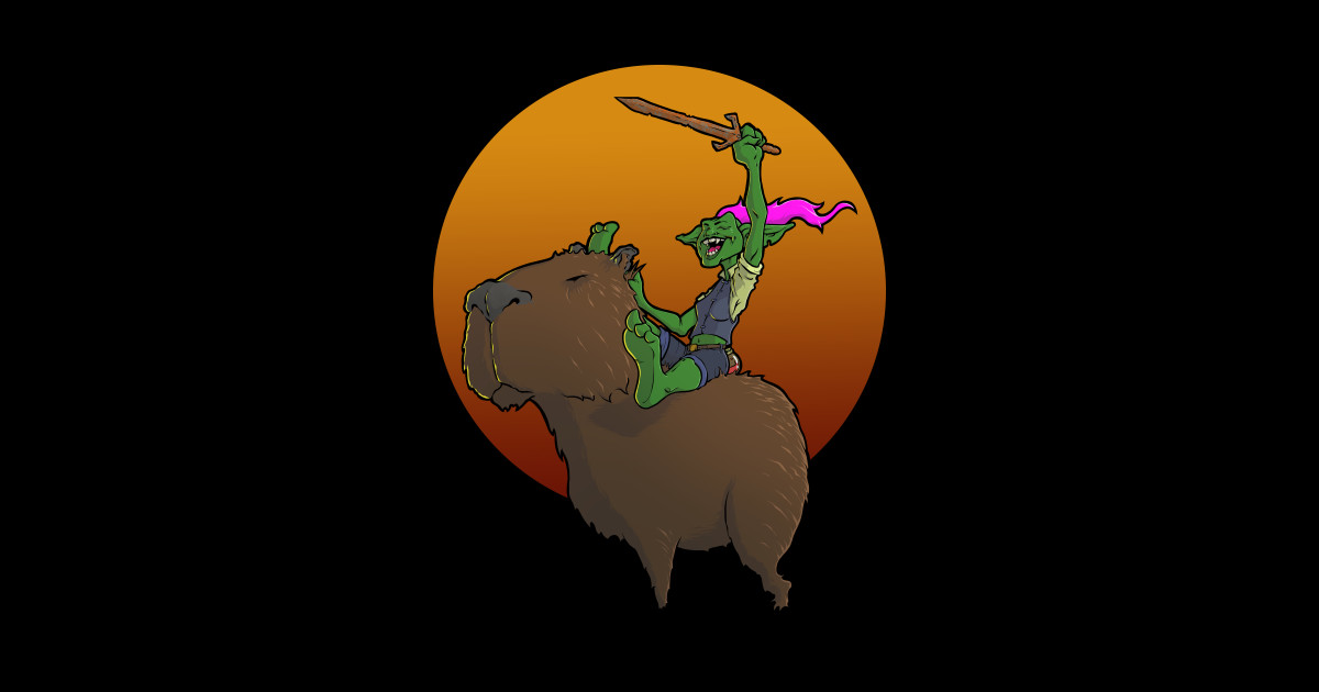 Goblin Riding Capybara - Dungeons And Dragons - Sticker | TeePublic