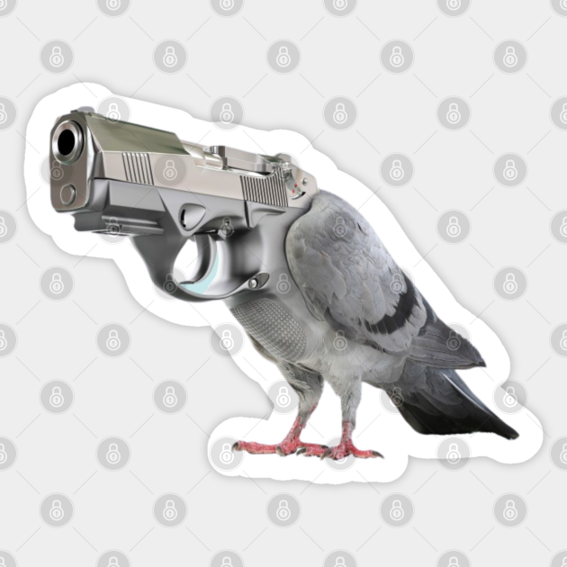 Pigeon Gun Merge - Pigeon - Sticker | TeePublic