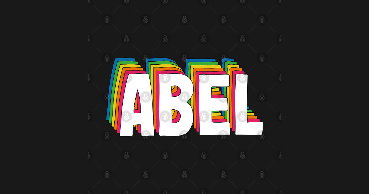 Abel Name Rainbow Retro - Abel - Sticker | TeePublic