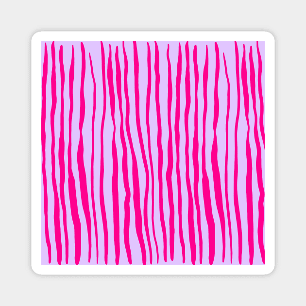 Vertical retro wavy lines - magenta and violet - Retro - Magnet | TeePublic