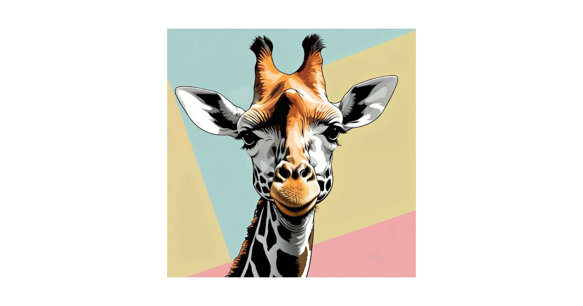 Giraffe portrait pop art in a geometric background - Geometric Pop Art ...