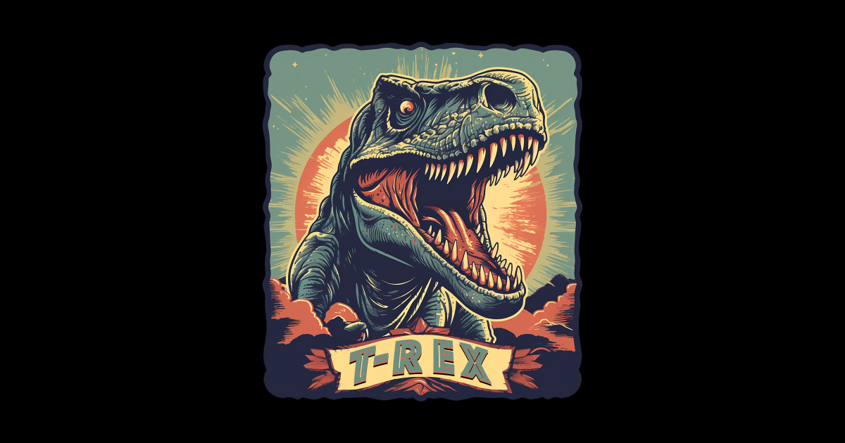 T-Rex Retro - Trex - Sticker | TeePublic