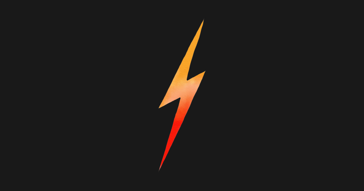 Orange-and-Red Lightning Bolt - Lightning - T-Shirt | TeePublic