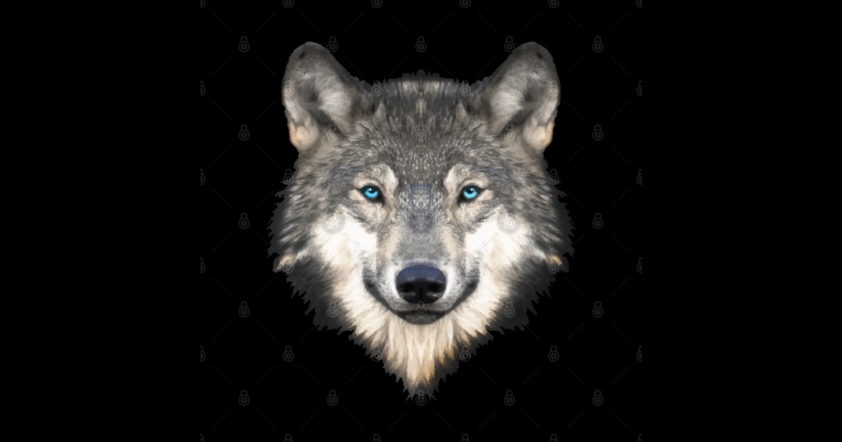 Realistic Furry Wolf Face - Wolf Face - Sticker | TeePublic