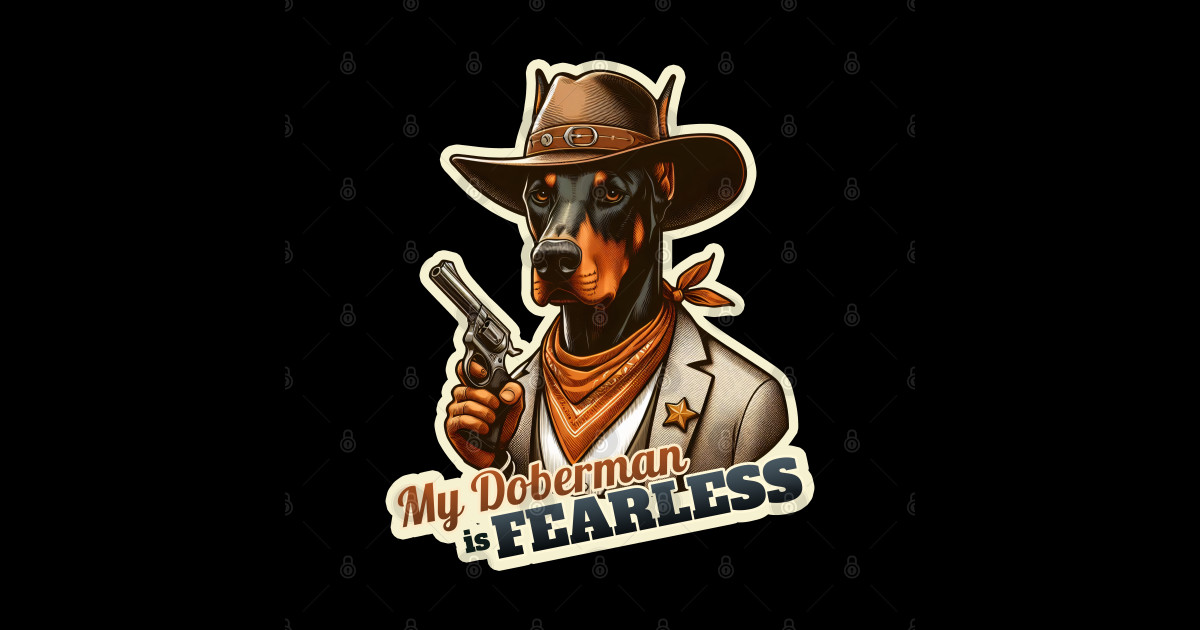 Cowboy Doberman - Cowboy Doberman - Sticker | TeePublic