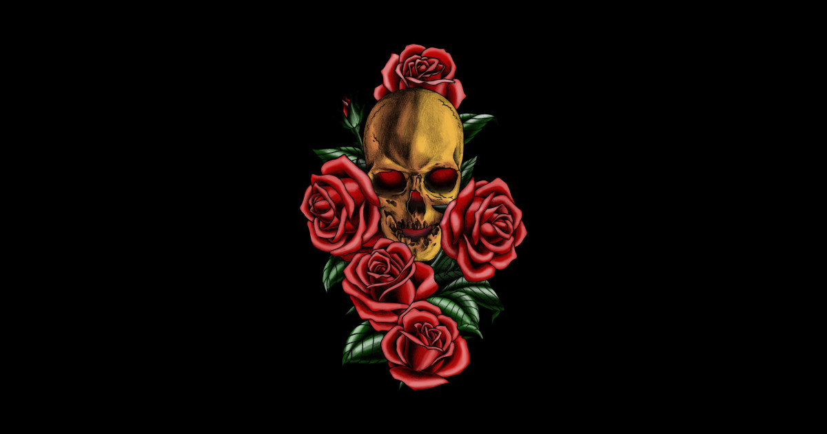 Skull and Roses - Skull - Posters and Art Prints | TeePublic