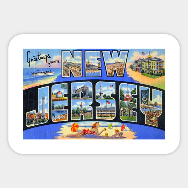 Greetings from New Jersey - Vintage Large Letter Postcard - Nj ...