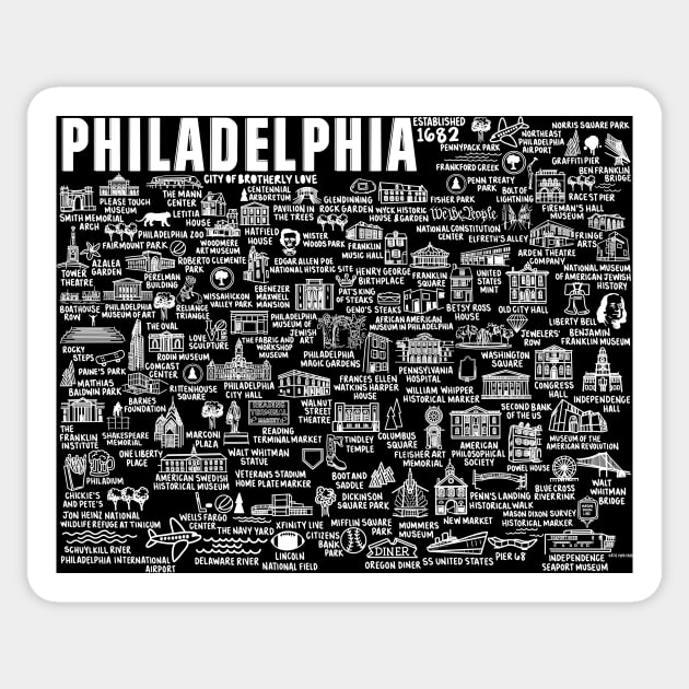 Philadelphia Map - Philadelphia - Sticker | TeePublic