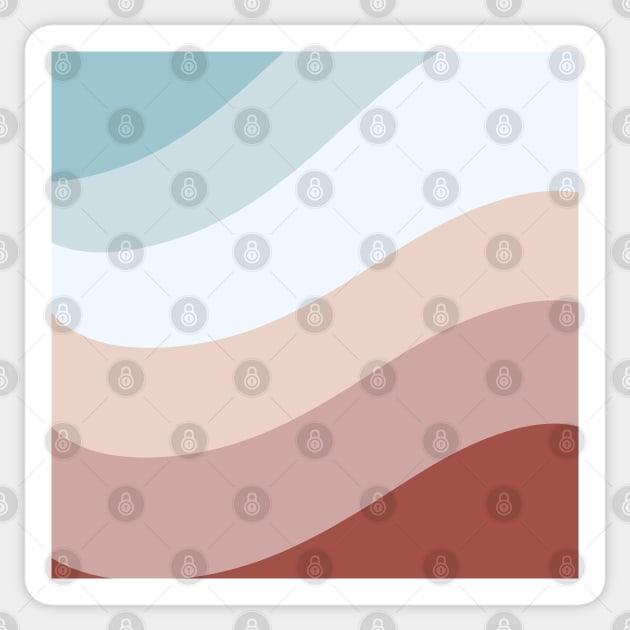 COLORFUL WAVE LINE - Ocean Line Wave Colorful Abstract - Sticker ...